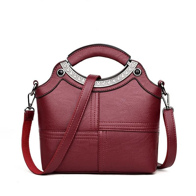 Shell Genuine Sheepskin Leather Tote Handbag, Crossbody & Shoulder Bag ...