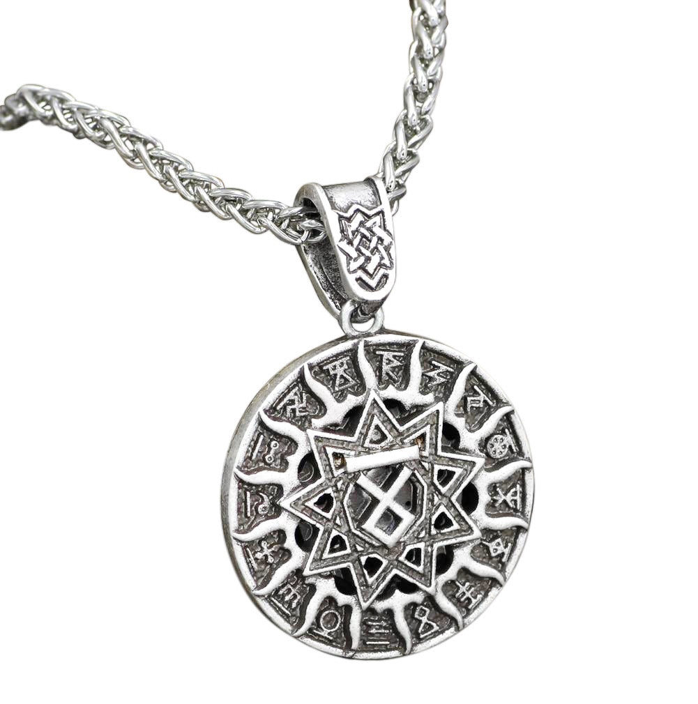 Men’s Pagan Sun Wheel and Kolovrat Symbol Pendant Necklace – Innovato Store